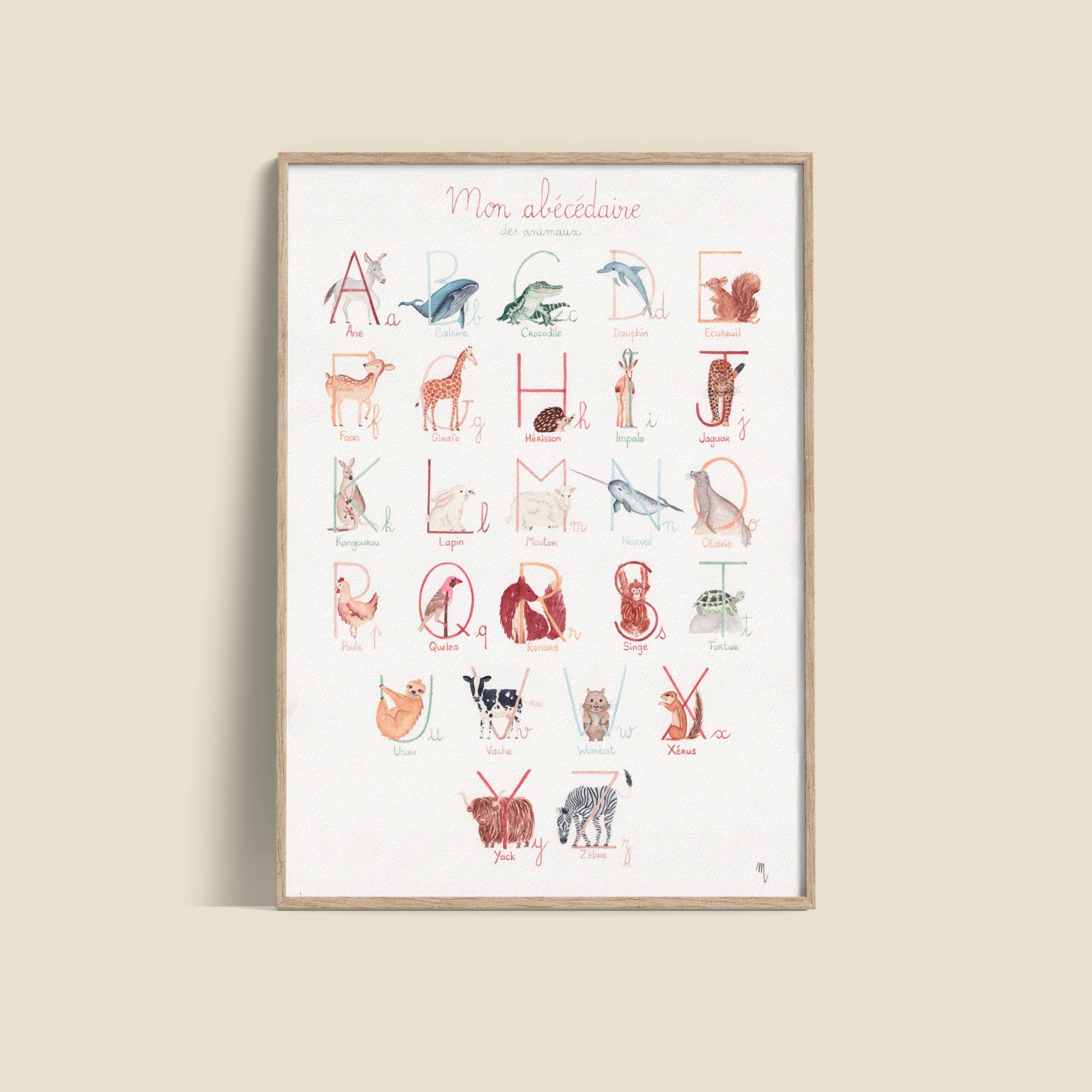 Mon Abécédaire des animaux - Marinesdraw - Aquarelliste & Illustratrice